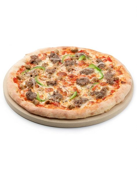 15 Inch Round Ceramic Pizza Baking Stone, Pizza Pan, for Oven, BBQ ...