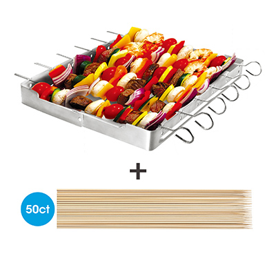 Stainless Steel Barbecue Shish Kabob Grill Set | Unicook